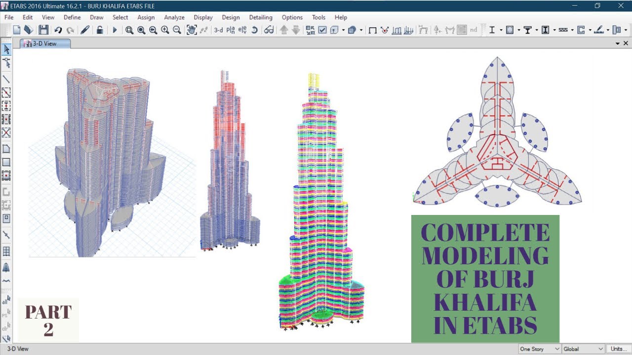 DESIGN AND MODELING BURJ KHALIFA IN ETABS || PART 2 - YouTube