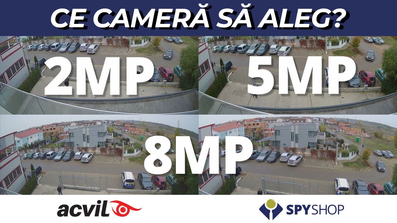 Comparație camere de supraveghere ANALOG de 2MP vs 5MP vs 8MP - YouTube