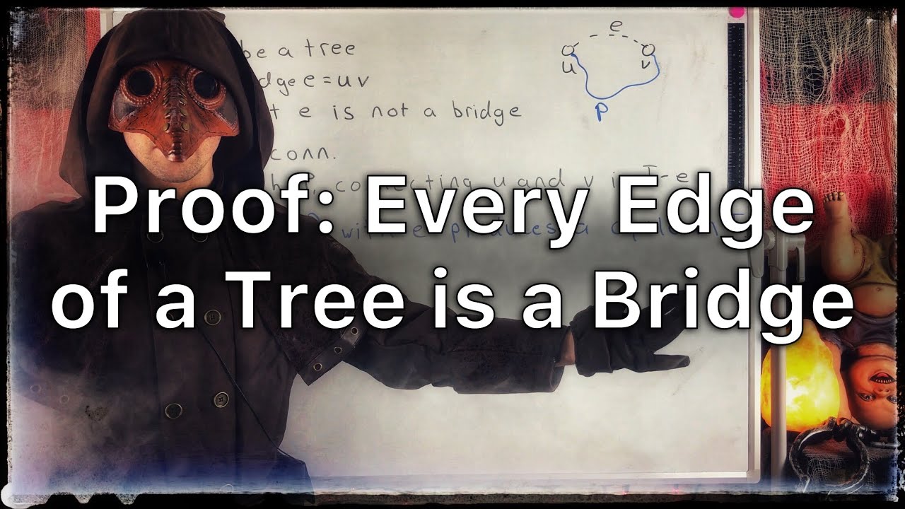 Proof: Every Edge of a Tree is a Bridge | Graph Theory - YouTube