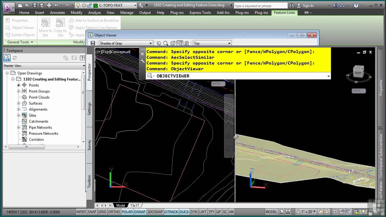 AutoCAD Civil 3D Tutorial | Creating and Editing Feature Lines ...
