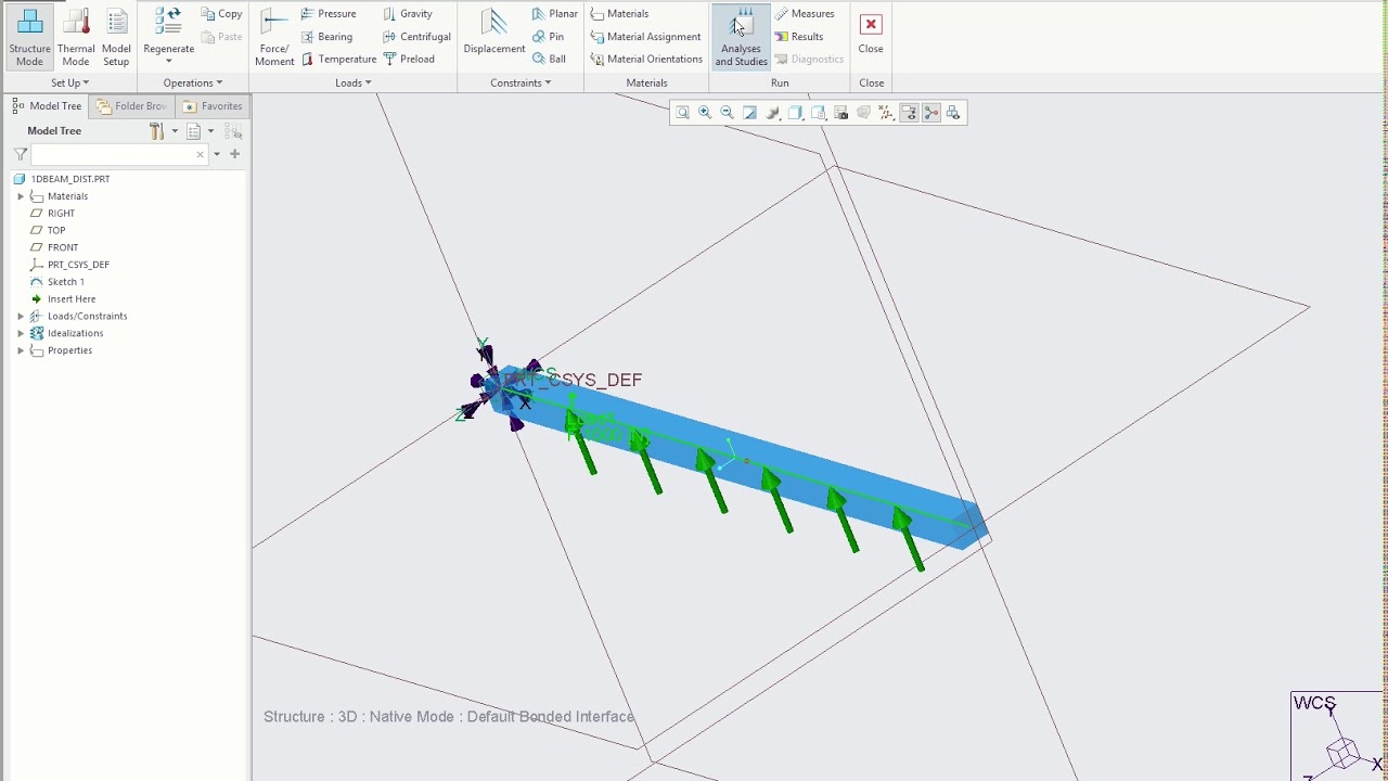 02 Beam distributed load CREO - YouTube