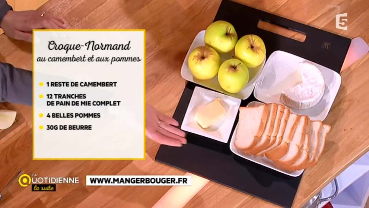 Recette : croque-normand au camembert et aux pommes - YouTube