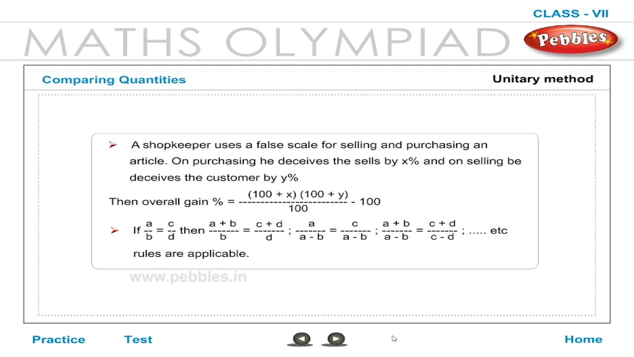 Comparing Quantities | Maths Olympiad Class 7th | Practice | Olympiad ...