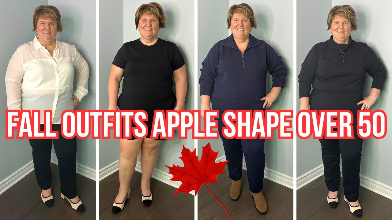 7 Cute Fall Outfits for Plus Size Women Over 50 With An Apple Body ...