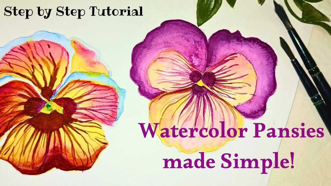How to paint Watercolor pansy🌺 |Easy watercolor pansy flower tutorial ...