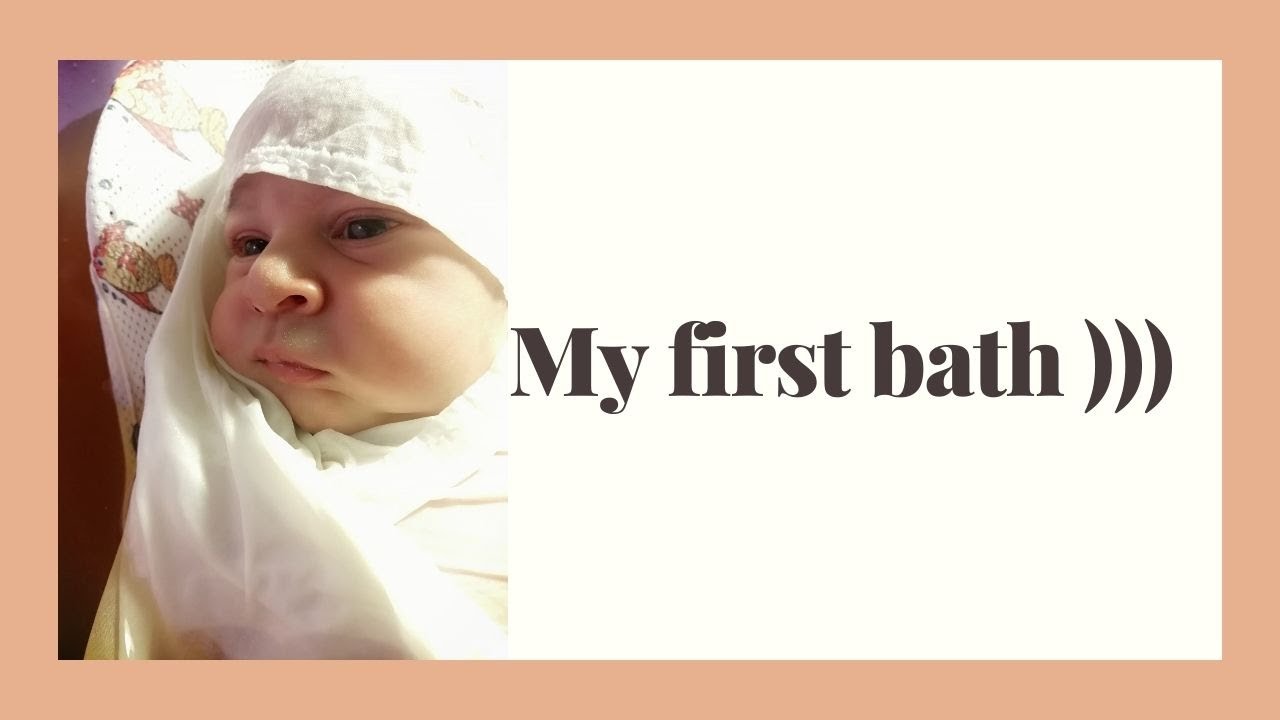 My first bath - YouTube