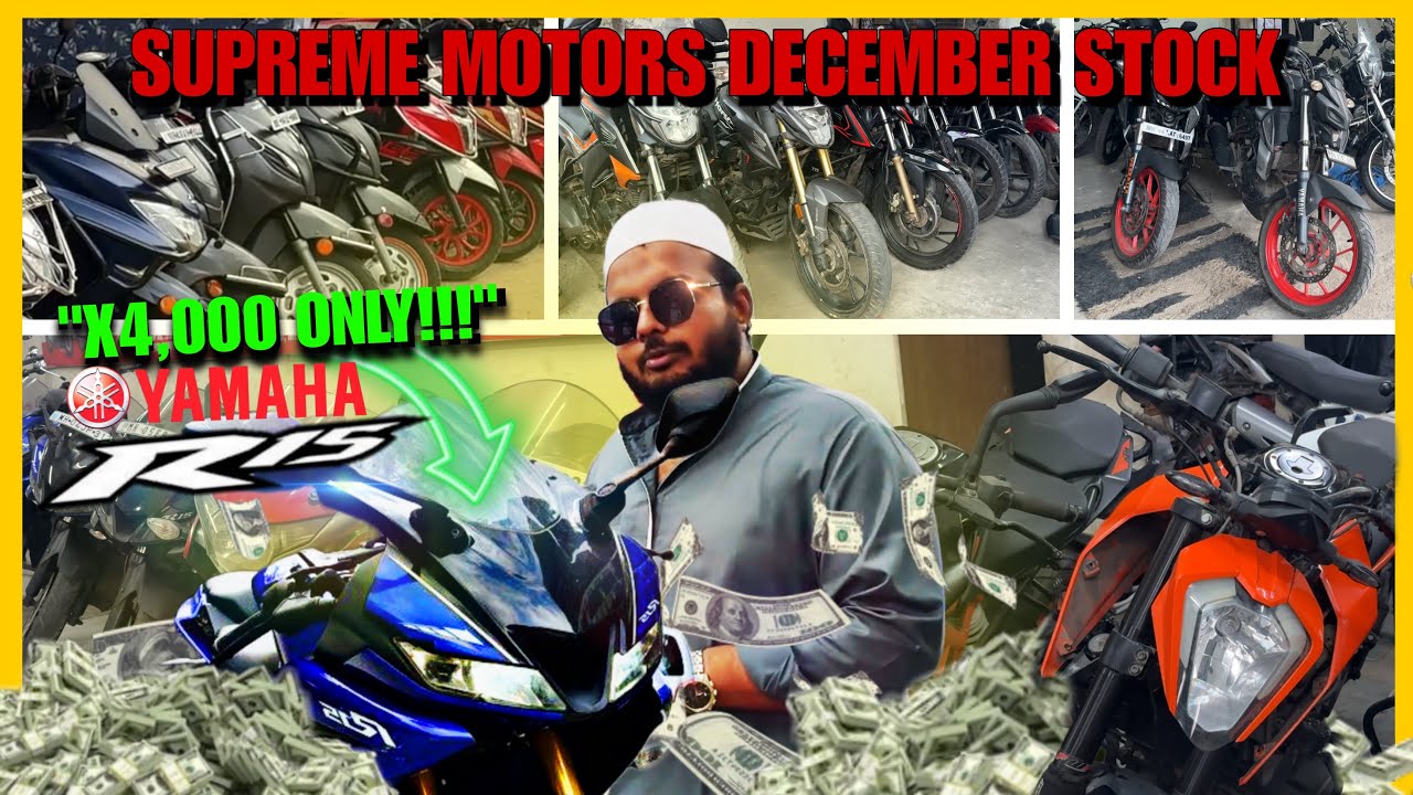 🔥 Supreme Motor’s December Stock! 🏍️ Yamaha R15 for JUST ₹X4,000! 🚨 ...