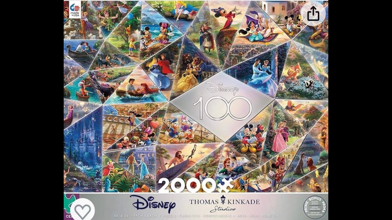 Disney Kinkade 2000 Piece Puzzle Time-Lapse - YouTube