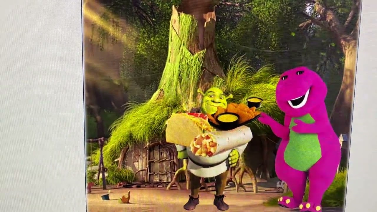 Barney makes Shrek eat Taco Bell and gets grounded - YouTube