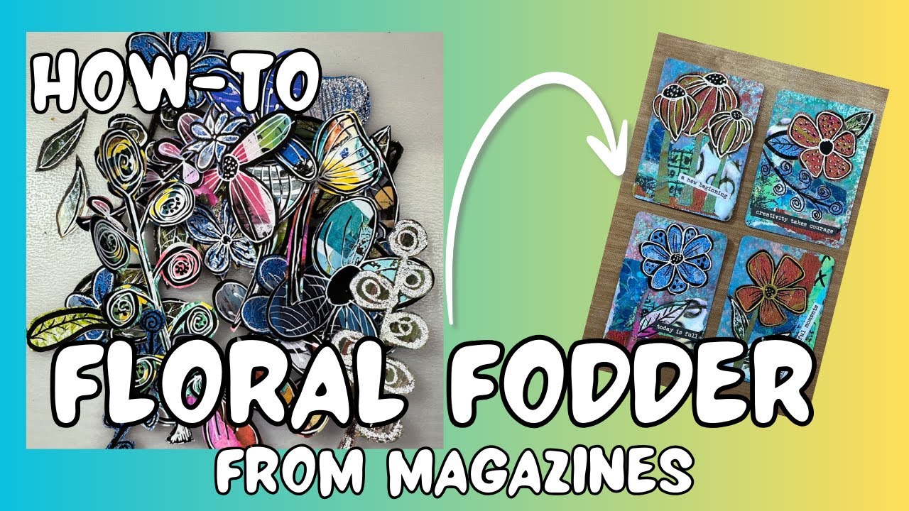 Magazine Floral Fodder #howto and #craftwithme #artisttradingcard 😮 👏 ...