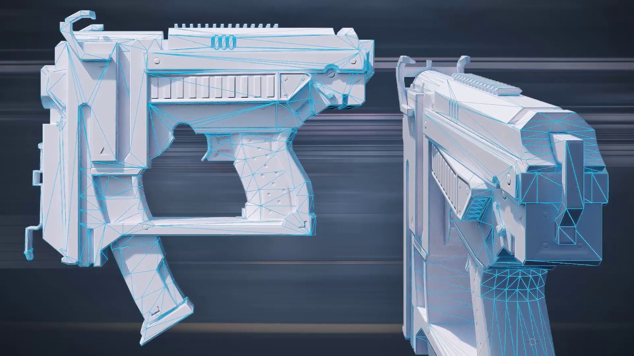 Modeling a Pistol for a First Person Shooter in Blender - Sci-fi Gun ...