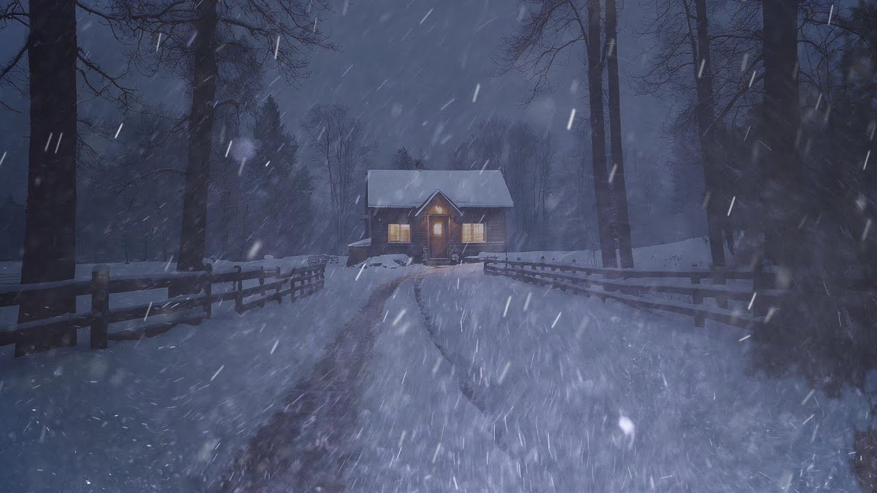 10 Hours Winter Ambience in the Mountain┇Snowfall and Winter Wind ...