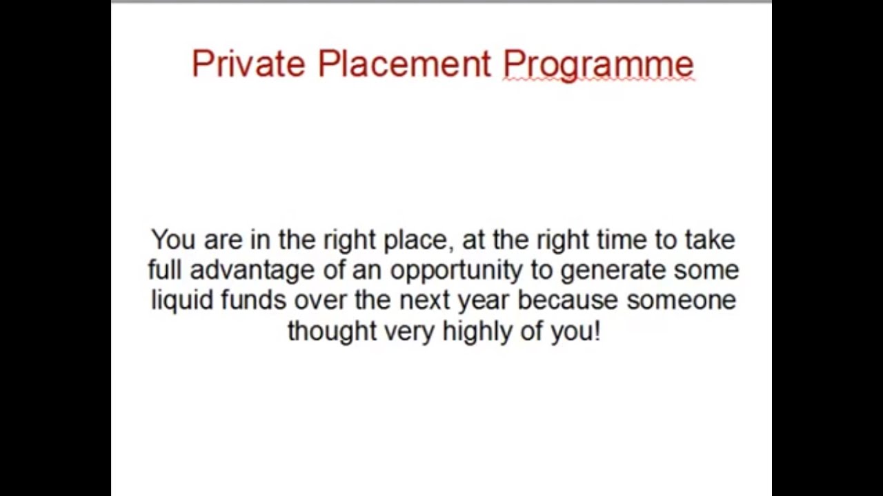 Private Placement Programme - YouTube