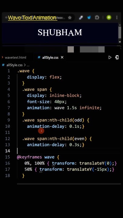 Wave Text Animation #coding #shorts #cssanimation - YouTube
