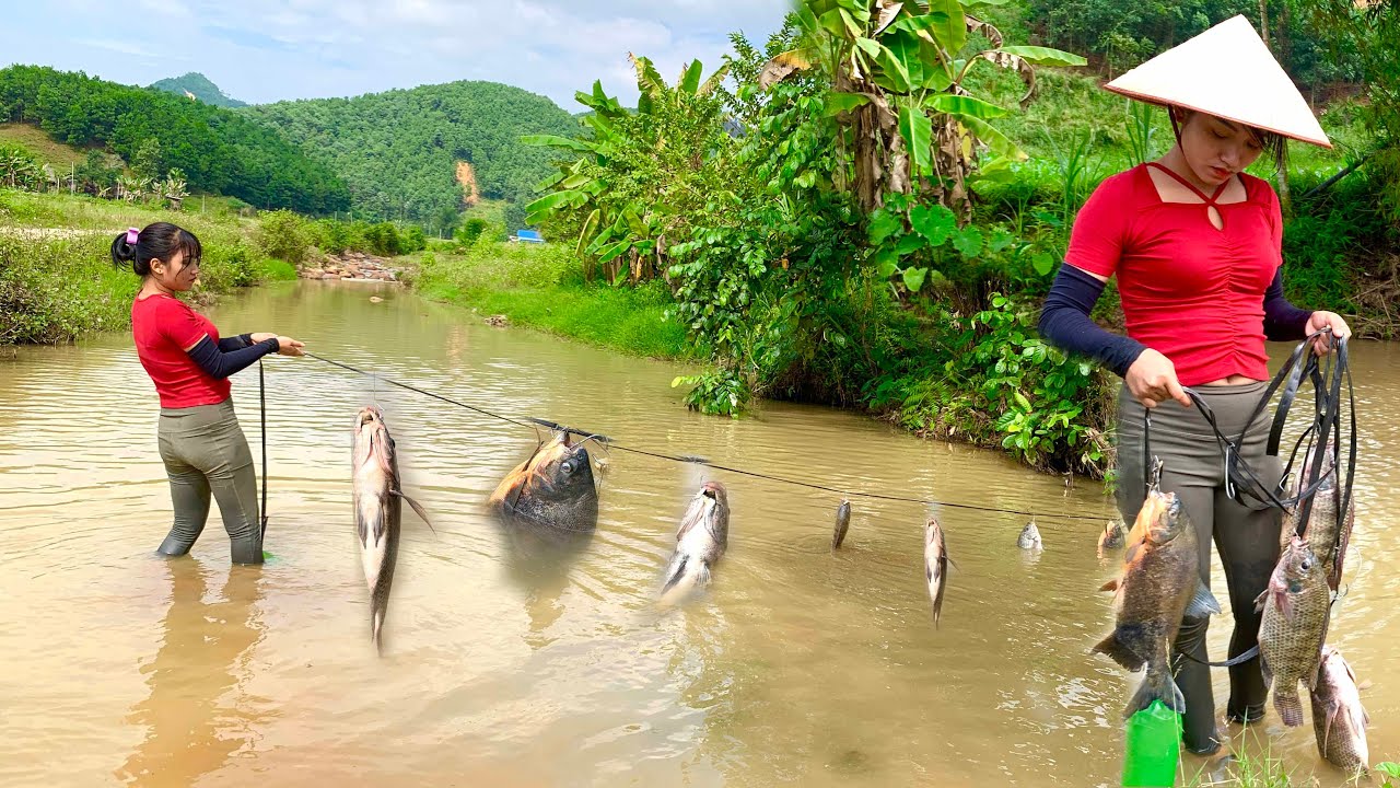 Using iron bars as fishing nets to catch giant perch - YouTube