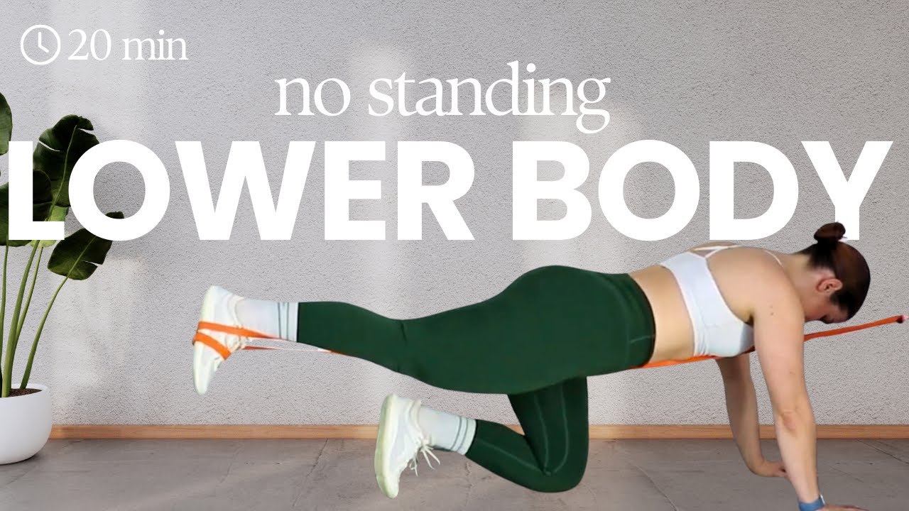 20 MIN NO STANDING LOWER BODY STRENGTH w/ Resistance Bands! (Low Impact ...