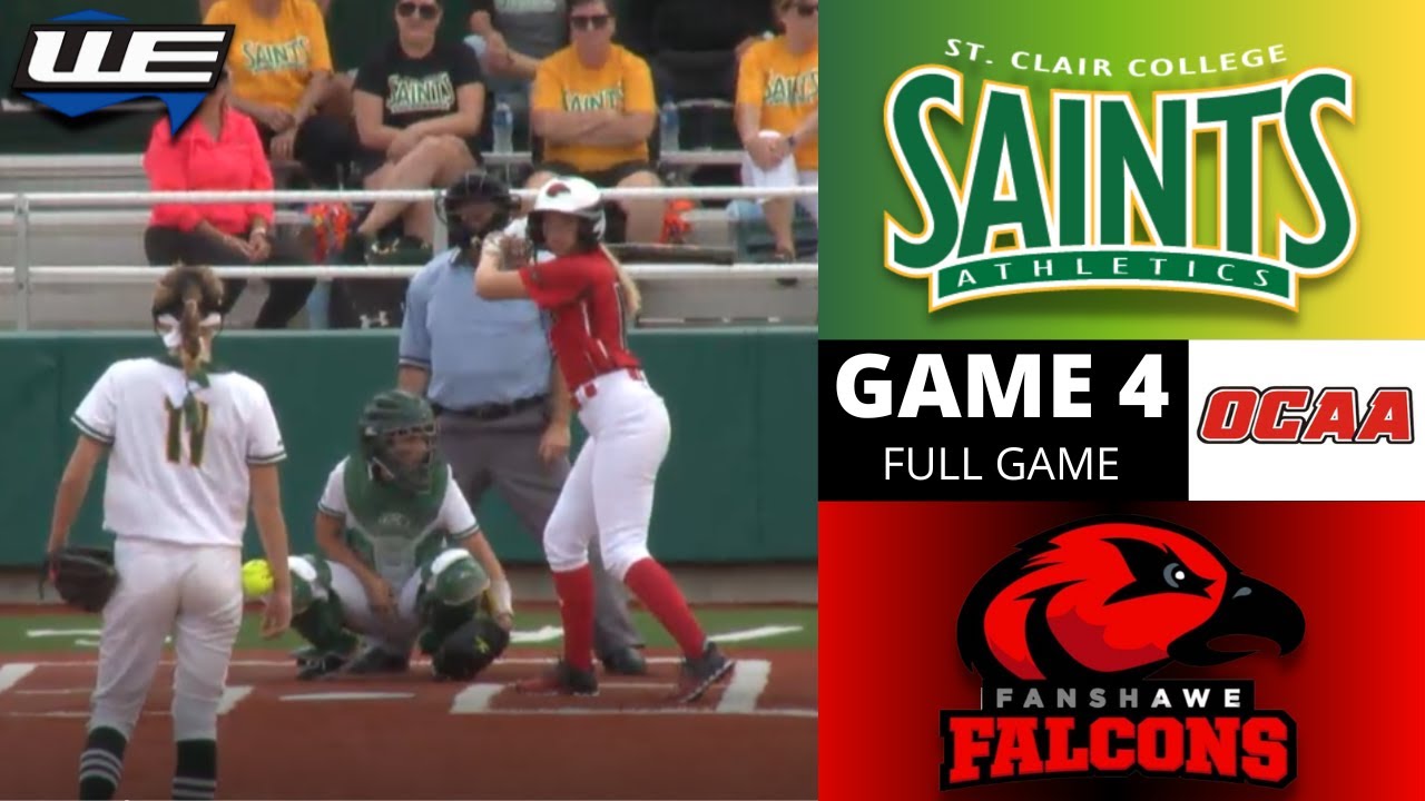 St Clair Saints vs Fanshawe Falcons - Game 4 - OCAA Women's Softball ...