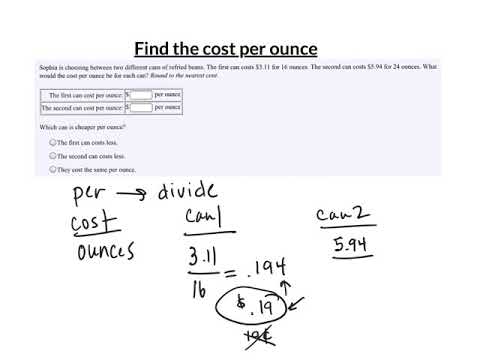 Find the cost per ounce - YouTube