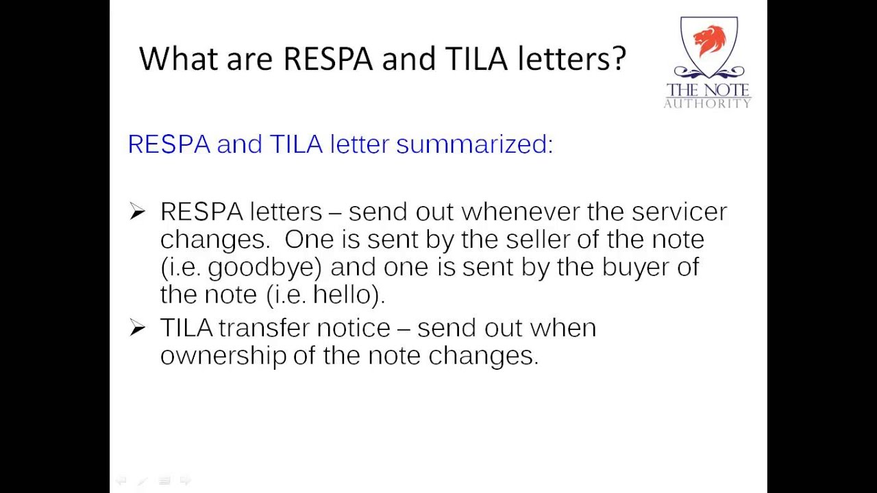 RESPA and TILA Letters Explained - YouTube