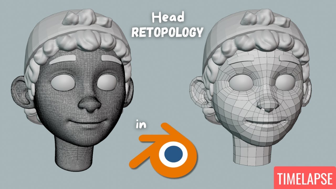 Stylized Head Retopology || Blender Timelapse - YouTube