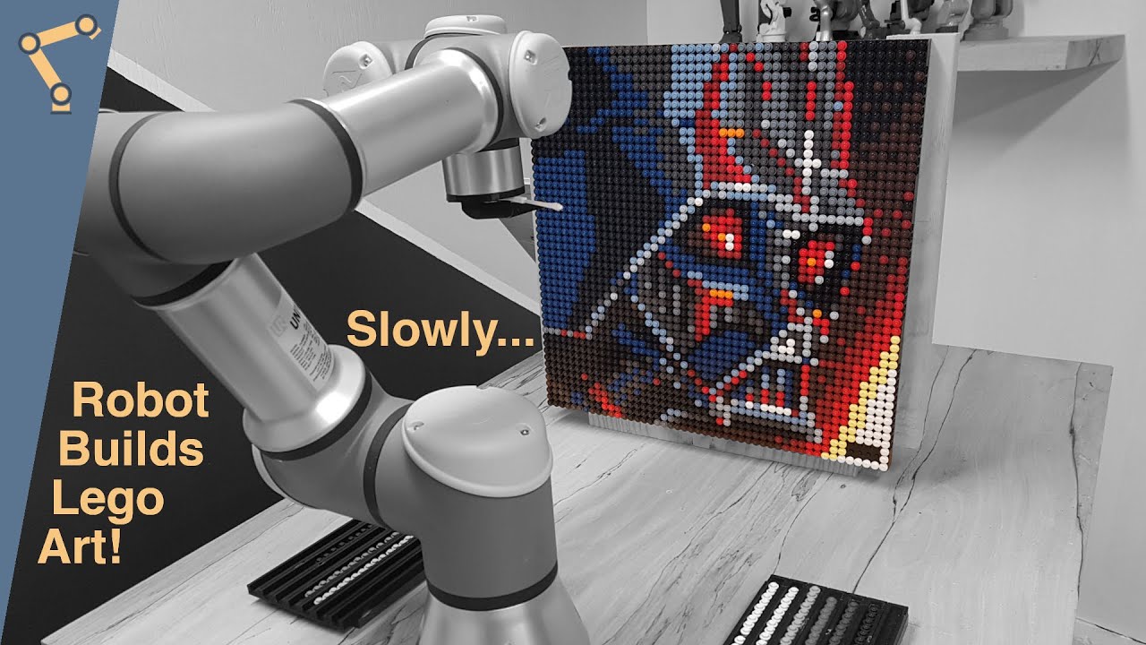 Herman The Robot Building Lego Sith Art - Slow and Satisfying - YouTube