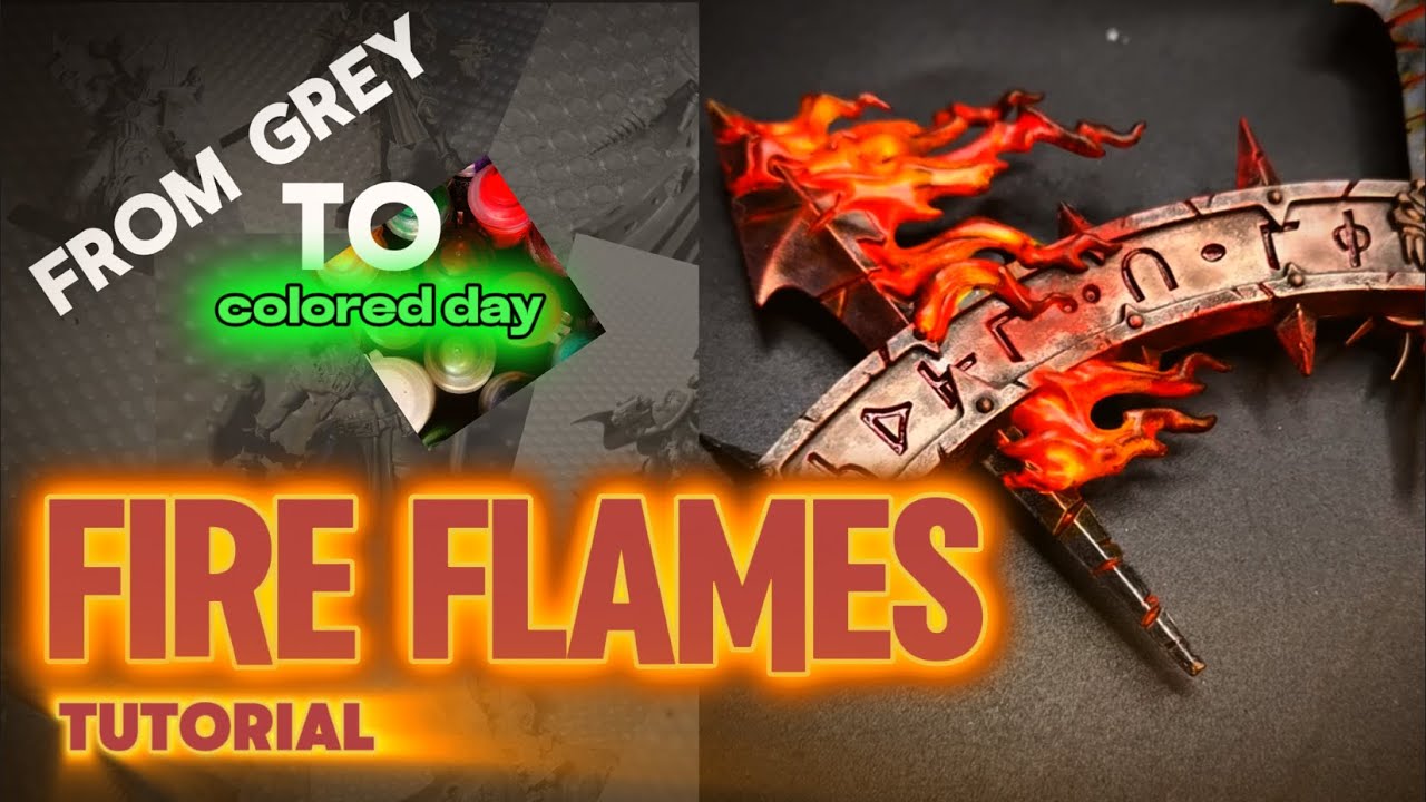 WARHAMMER miniatures fire flames painting tutorial. realistic effect ...