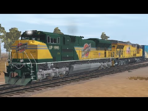 Trainz 3 UP #1995 pass by with UP #2620 - YouTube