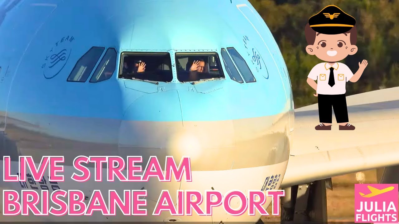 🔴 LIVE 20+ PILOT WAVES 👋 | Brisbane Airport AUSTRALIA | Plane Spotting ...