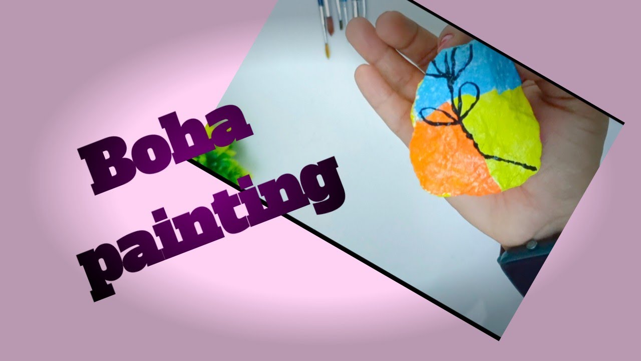 Boha painting|| Boha painting on marble 🪨 || Acrylic painting|| Boha ...