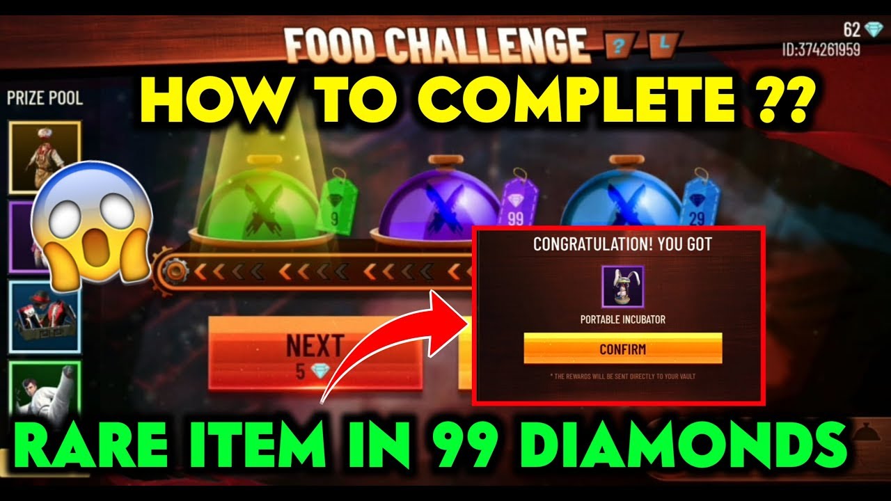 HOW TO COMPLETE FOOD CHALLENGE EVENT IN FREE FIRE || HOW TO GET RARE ...