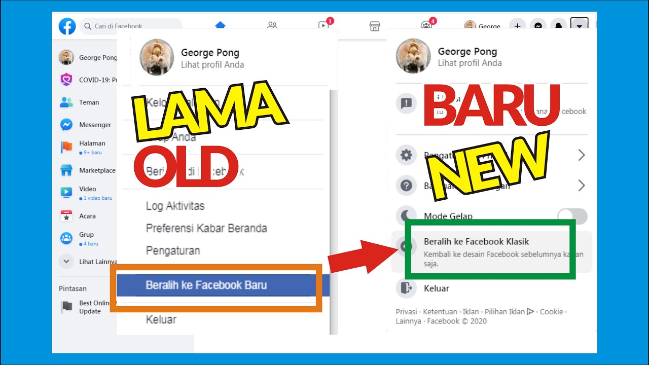 HOW TO GO BACK TO FACEBOOK OLD UI BERALIH KE TAMPILAN FACEBOOK LAMA ...