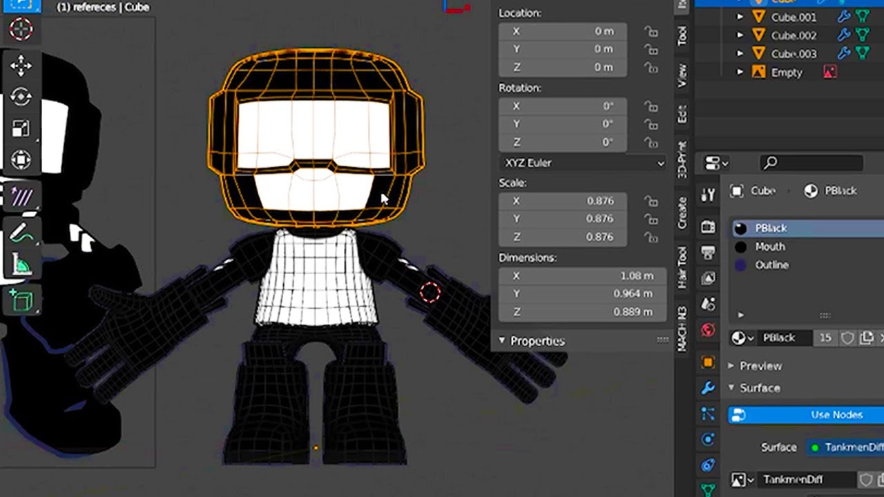 FNF Creation of Tankman in 3D / Friday Night Funkin - YouTube