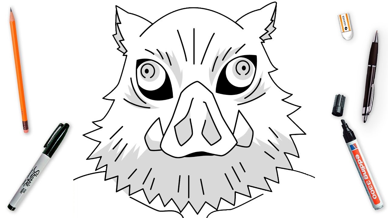 How To Draw Inosuke Easy Step By Step | Inosuke Hashibira From Demon ...