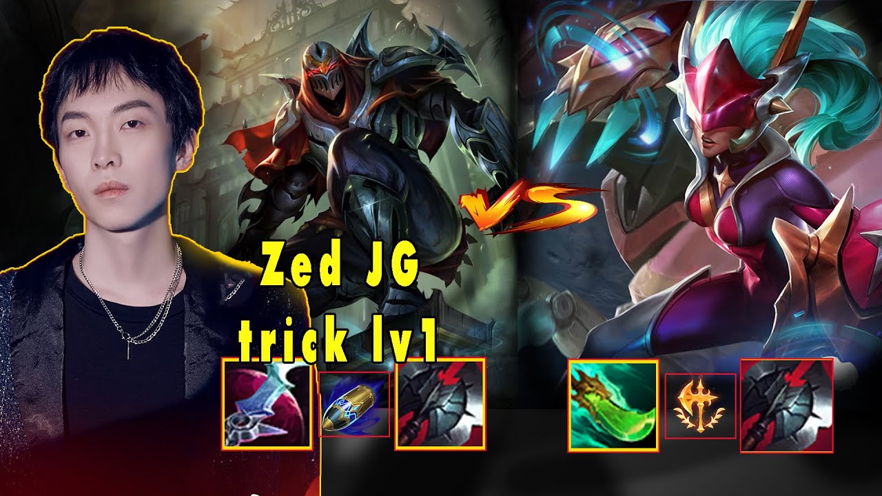 USE ZED JUNGLE WITH TRICK COUTER JG LEVEL 1 - YouTube