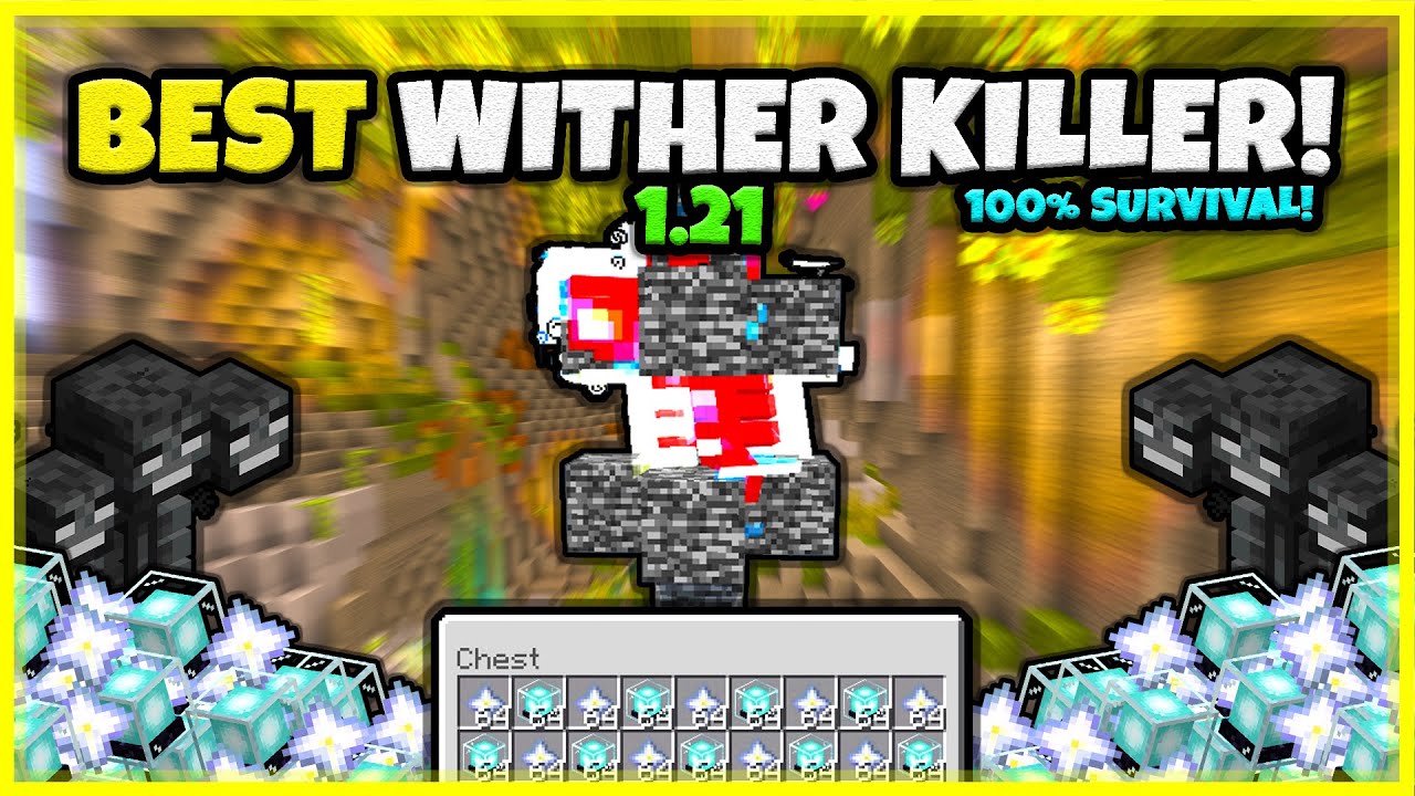 THE EASIEST WAY TO KILL THE WITHER!! (100% SURVIVAL) In Minecraft ...