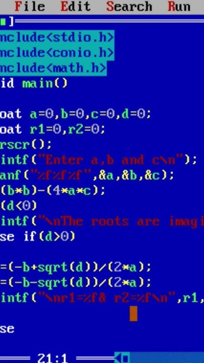 C Program to find roots of a quadratic equation#shorts #shortvideo # ...