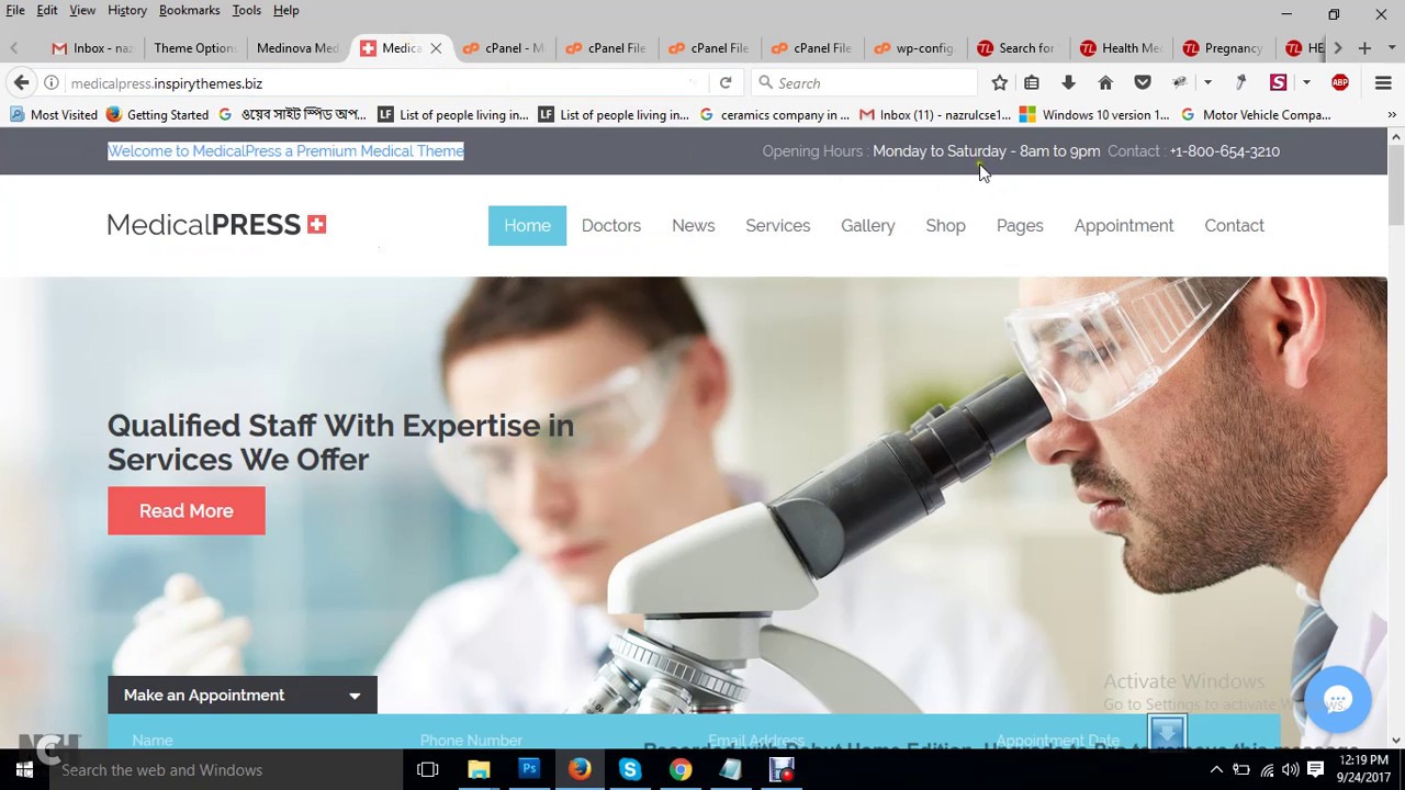 MedicalPress – Health and Medical WordPress Theme Header Part Customized - YouTube