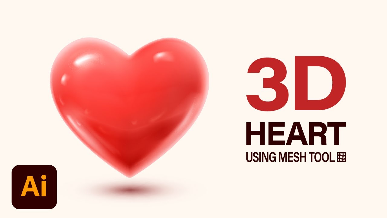 How to make 3d looking heart shape. Adobe illustrator tutorial. - YouTube