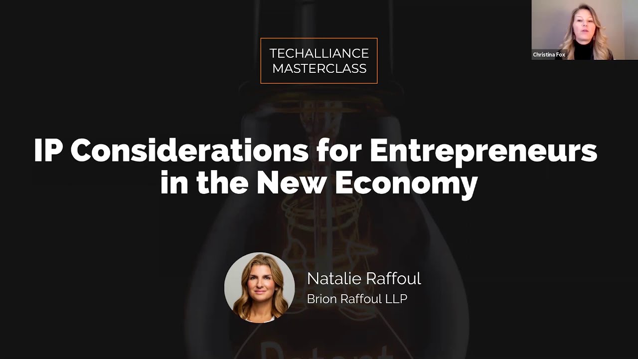 Masterclass | IP Considerations for Entrepreneurs in the New Economy ...