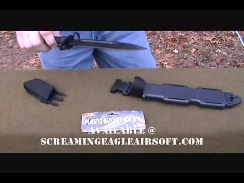 Rubber M9 Bayonet Airsoft Knife review - YouTube