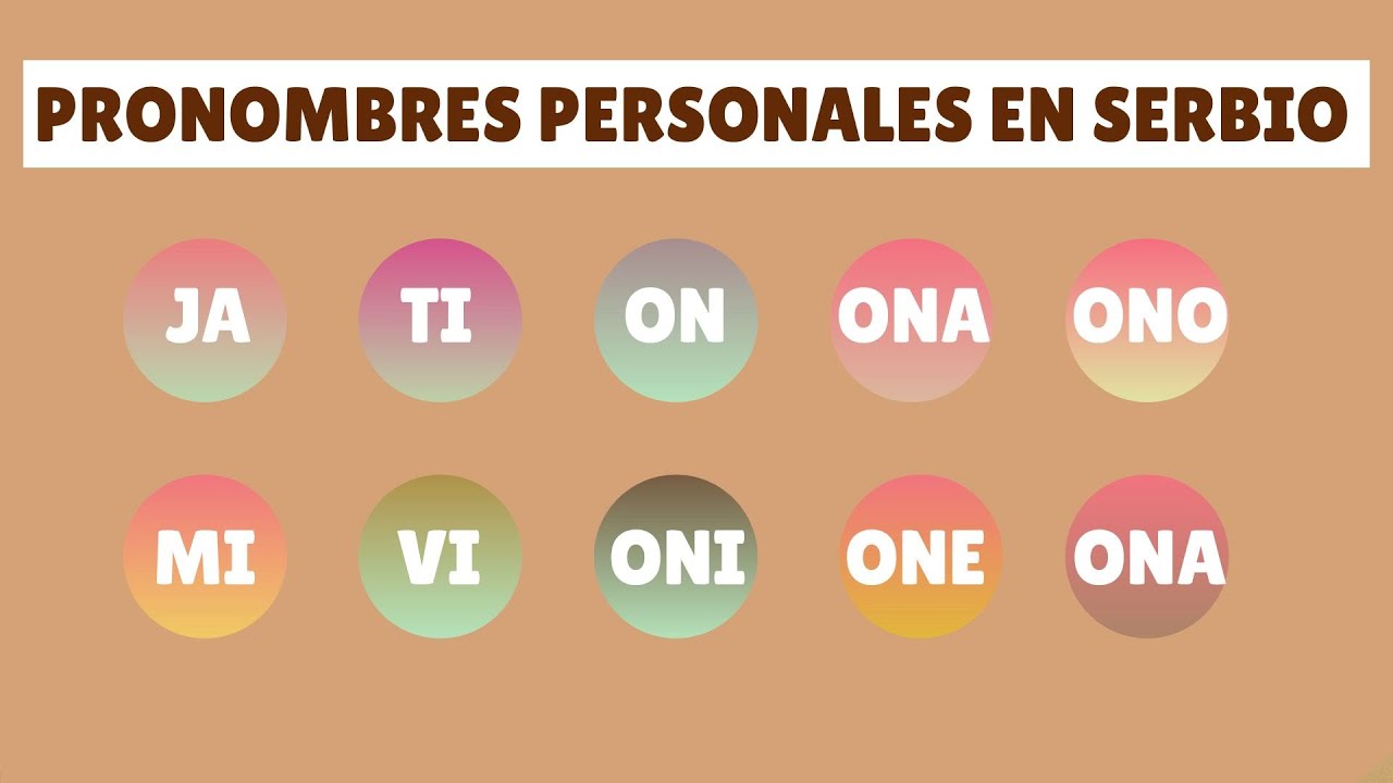 PRONOMBRES PERSONALES EN SERBIO | LIČNE ZAMENICE - YouTube