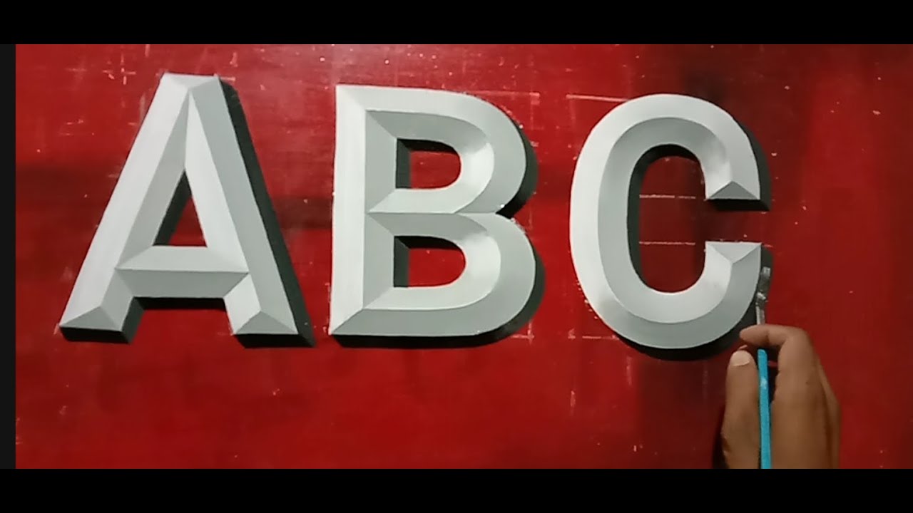3D writing painting ABC 3D अक्षर लिखना सीखेंगे - YouTube