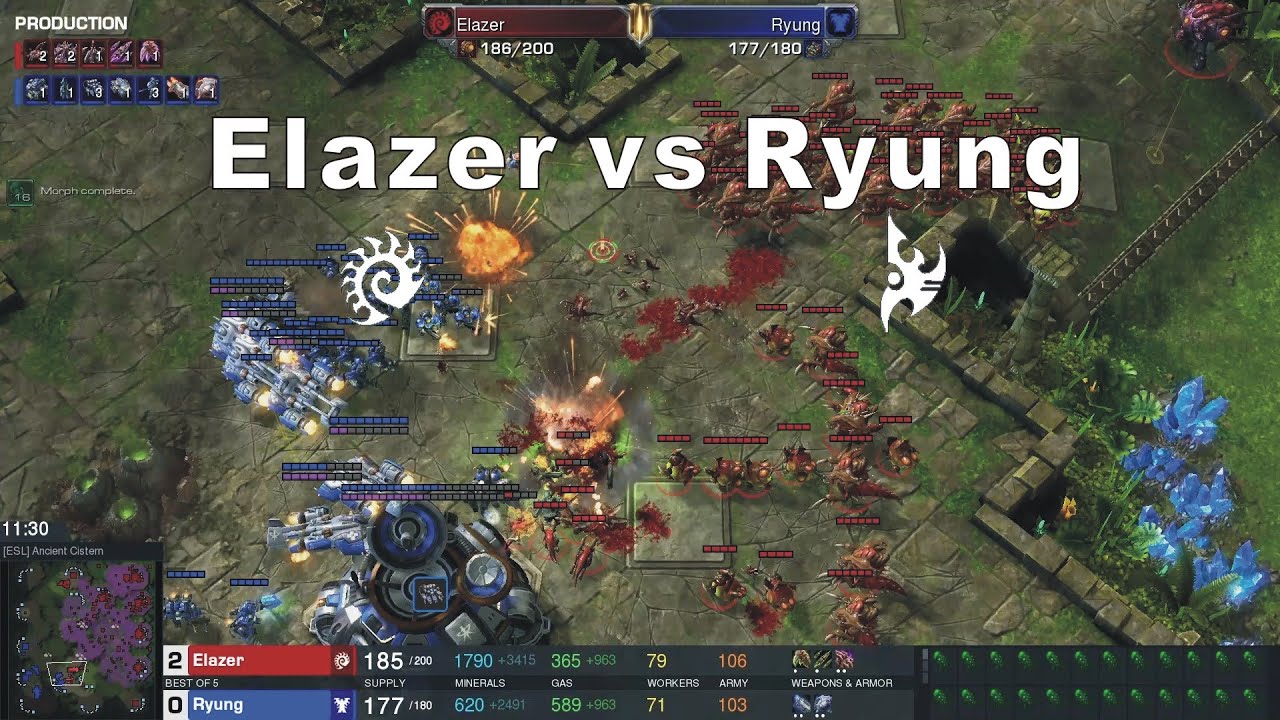 Starcraft II IEM Katowice 2023 Feb8 Elazer(Z) v Ryung(T) Game 2 MAPS ...