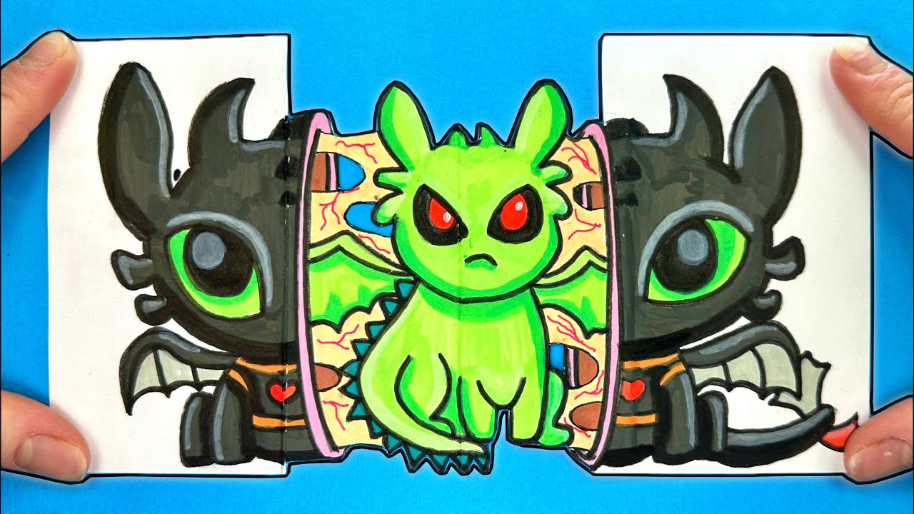 How To Draw Toothless Dancing Meme with Angry Dragon inside - YouTube