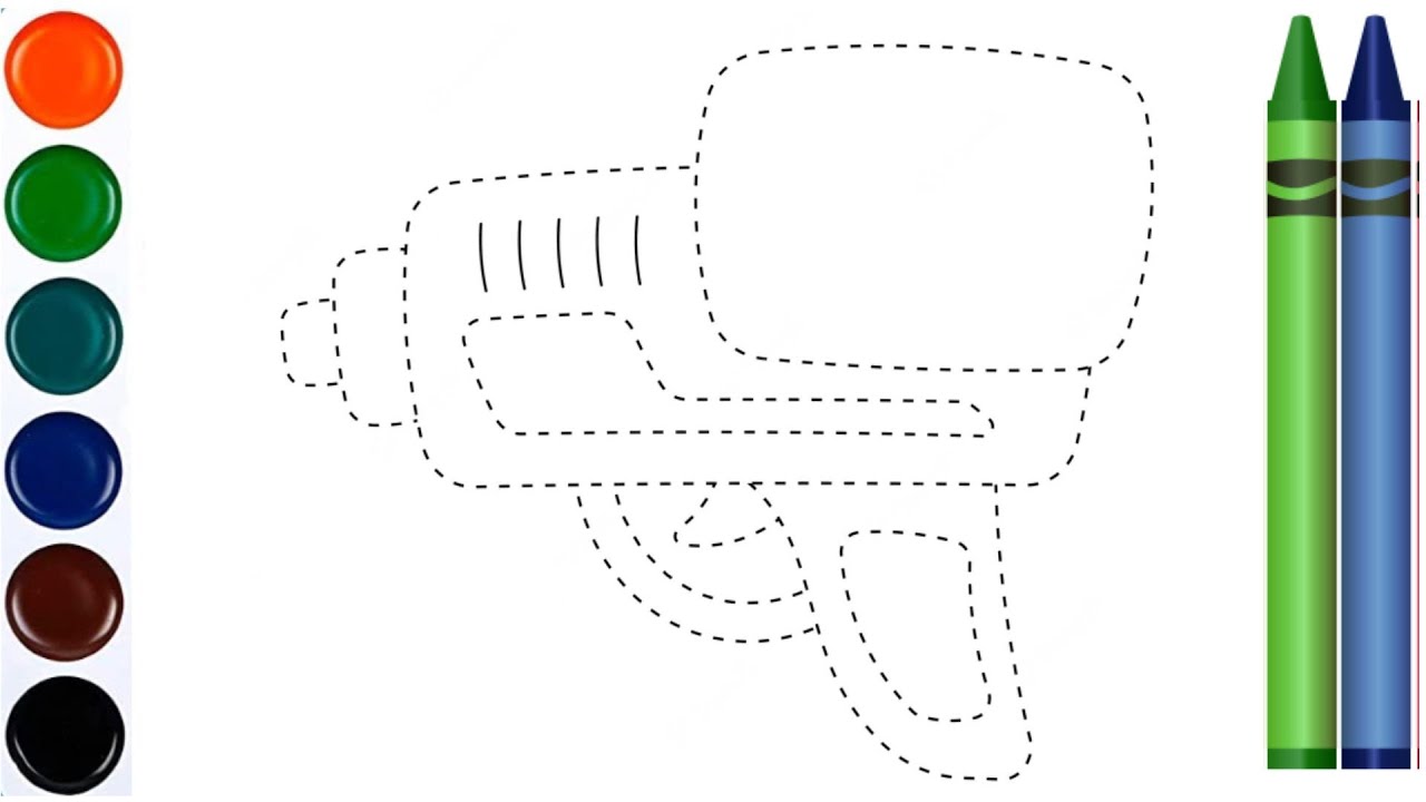 HOW TO DRAW A PISTOL | Draw a Gun for kids - YouTube