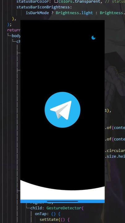 Flutter - Dark and light mode switch animation #flutter #telegram - YouTube