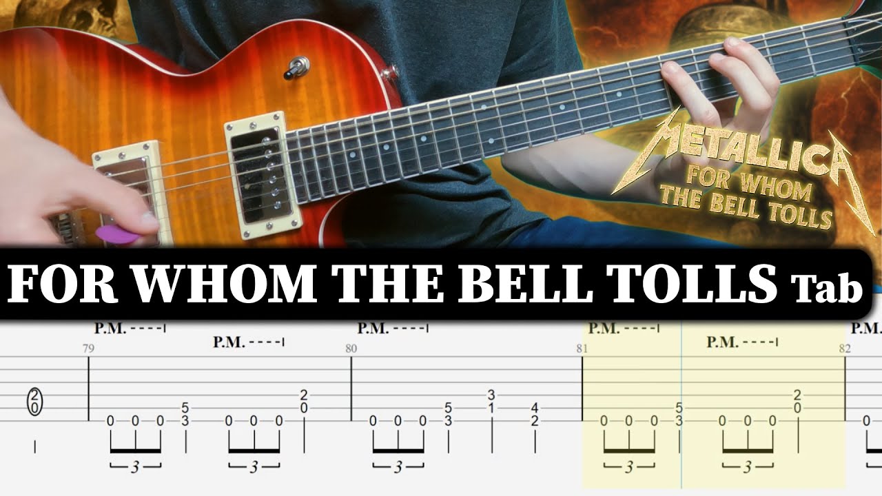 For Whom The Bell Tolls- Metallica- Guitar cover with tab- Lesson ...