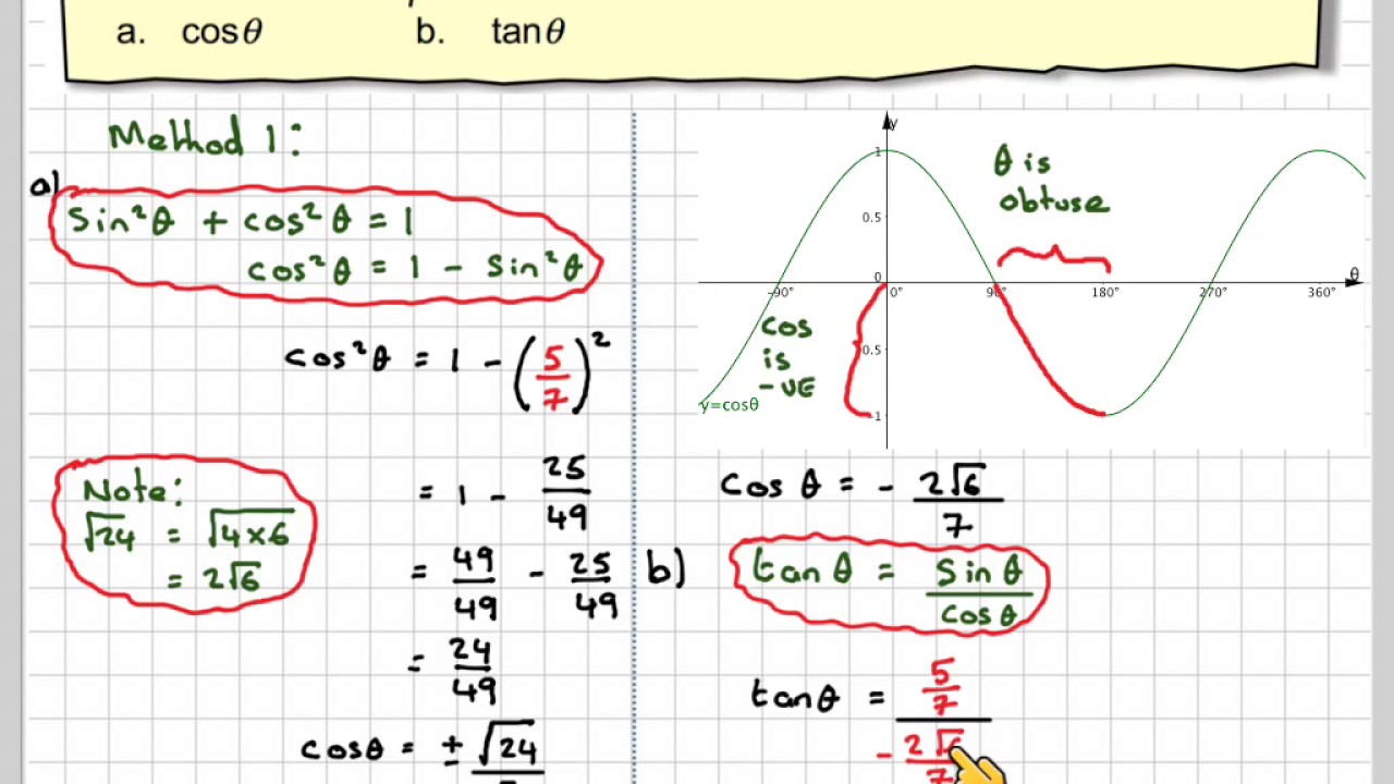 Finding exact value of trig ratios given sine - YouTube