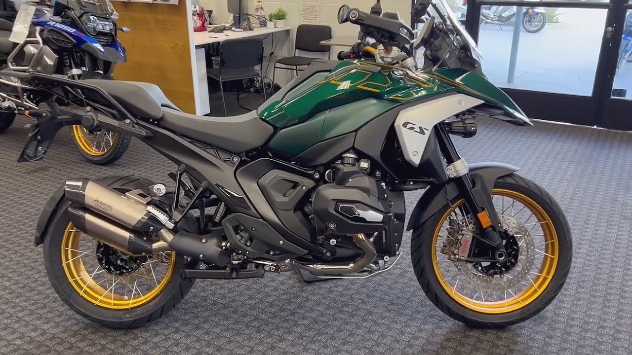 2024 BMW R 1300 GS Aurelius Green walkaround in the dealership - YouTube