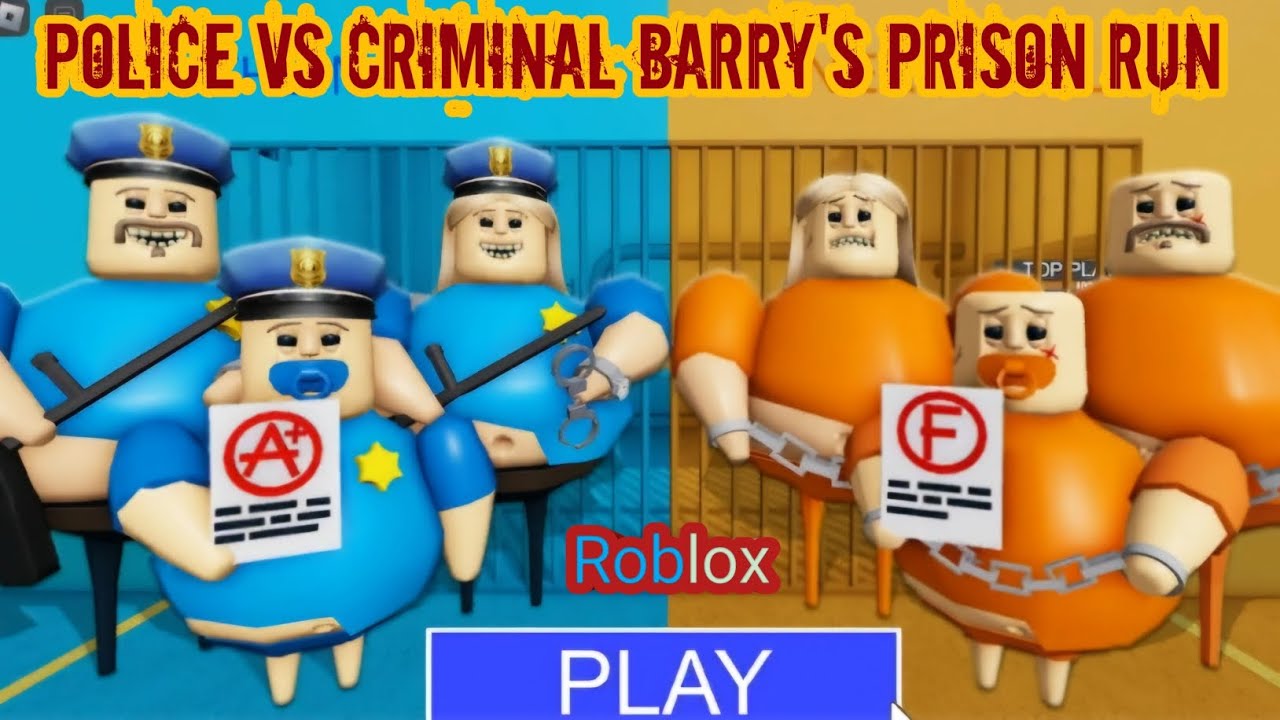 Roblox Police Vs Criminal Barry's Prison Run Obby Walkthrough Full ...